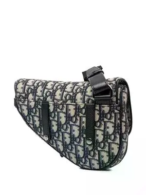 Dior 2020 Mini Oblique Canvas Saddle Crossbody Bag