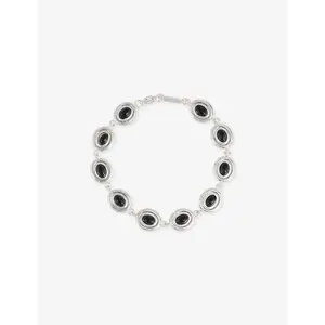 HEAVEN MAYHEM Prize Silver Pvd Plated Sterling-silver Bracelet - Silver/black
