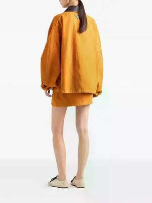 Prada Canvas Mini Skirt With Patch Pockets