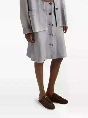 Prada Button-up Patch-pocket Skirt - Blue