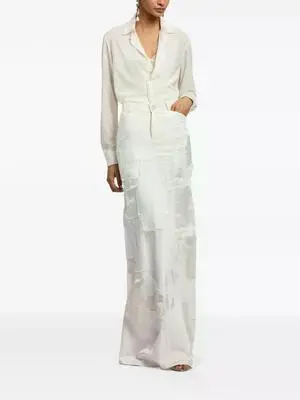Ralph Lauren Adrien Embellished Silk Shirt - Neutrals
