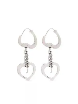 Marc Jacobs Heart Handcuff Earrings - Silver