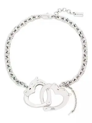 Marc Jacobs Heart Handcuff Chain Necklace - Silver
