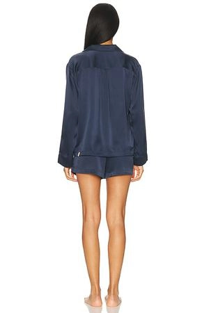 Lunya Washable Silk Button Up Long Sleeve Short Pajama Set