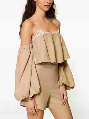 TWINSET Lace-detail Playsuit - Neutrals