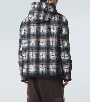 Loewe Plaid Wool And Linen Zip-up Jacket - Multicoloured