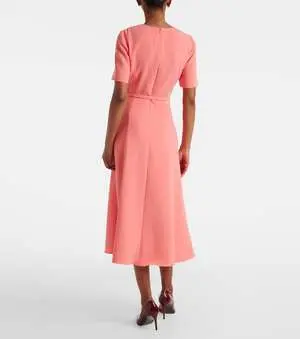 Carolina Herrera Belted Midi Dress In Sunset - Pink