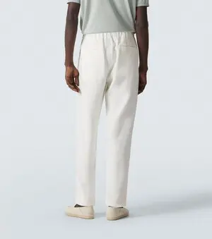 Giorgio Armani Tapered Linen Canvas Trousers