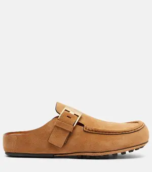 TOD'S Suede Buckled Mules