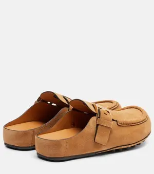 TOD'S Suede Buckled Mules