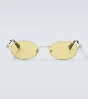 Bottega Veneta Oval Sunglasses - Silver