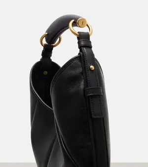 Saint Laurent Mombasa Small Leather Shoulder Bag - Black