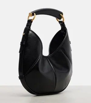 Saint Laurent Mombasa Small Leather Shoulder Bag - Black