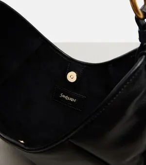 Saint Laurent Mombasa Small Leather Shoulder Bag - Black