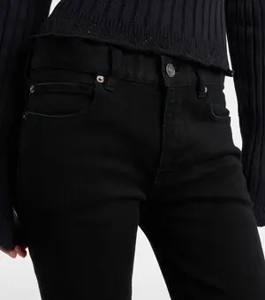 Balenciaga Low-rise Capri Jeans With Fur Trim