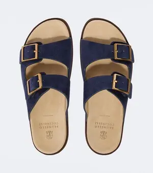 Brunello Cucinelli Suede Sandals - Blue