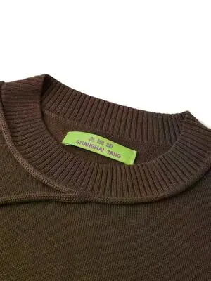 Shanghai Tang Coffee Rib Knit Short-sleeve Top