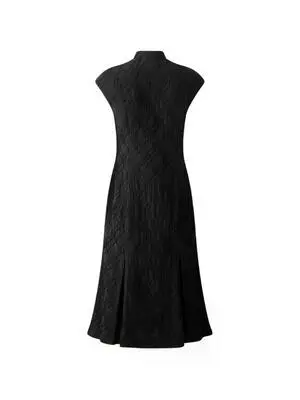 Shanghai Tang Silk Jacquard Qipao Dress - Black