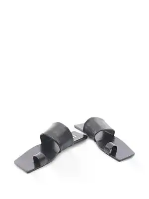 JIL SANDER Leather Thong Band Flat Sandals