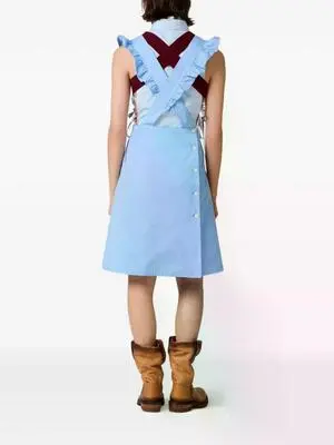 Miu Miu Ruffled Poplin Midi Dress