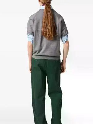 Miu Miu V-neck Short-sleeved Wool Sweater
