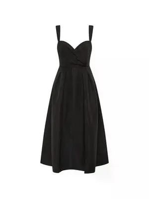 Rebecca Vallance Sweetheart Neck Midi Dress - Black