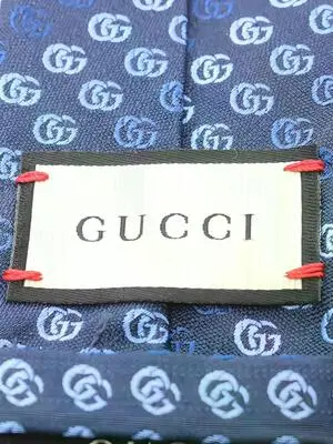 Gucci Double G Silk Neck Tie - Blue