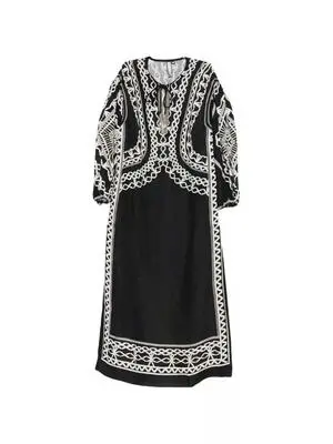 SCARLETT POPPIES Tahara Maxi Dress With Drawstring Detail - Black