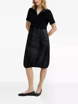 Joseph Ribkoff Short Sleeve V-neck Dress With Bubble Hem