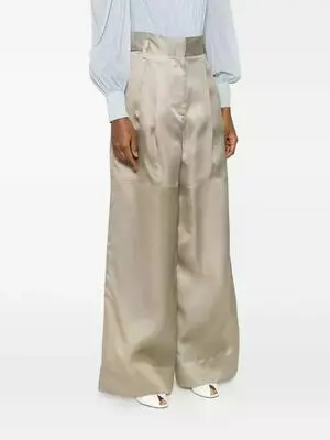 Alberta Ferretti Pleated Wide-leg Trousers