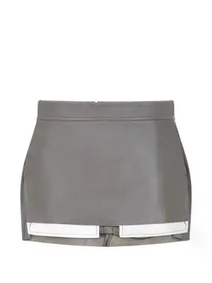 Rick Owens Mini Leather Skirt - Grey