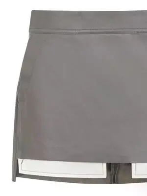 Rick Owens Mini Leather Skirt - Grey