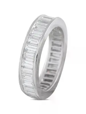 LB EXCLUSIVE 18k White Gold 3.0 Carat Baguette Diamond Eternity Ring - Silver