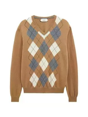 Pringle Of Scotland V-neck Argyle Sweater - Neutrals