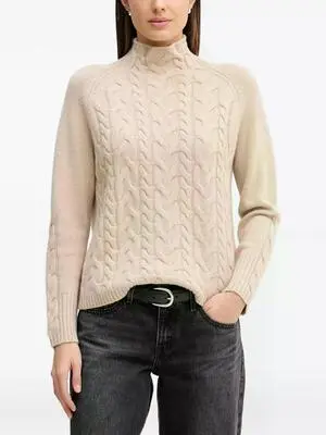 BENETTON Cable-knit High-neck Sweater