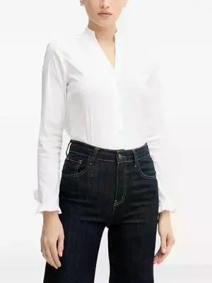MOS MOSH Mmhassie Ruffled-cuff V-neck Shirt - White