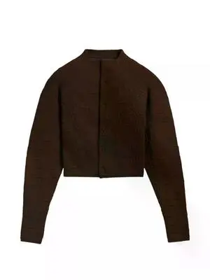 Jacquemus Crocodile Embossed Stand Collar Cardigan