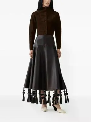Jacquemus Crocodile Embossed Stand Collar Cardigan