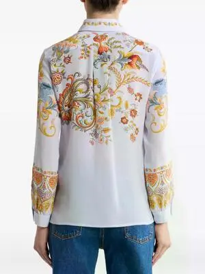 Etro Flora-fauna Print Silk Crepe De Chine Shirt