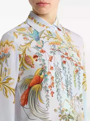 Etro Flora-fauna Print Silk Crepe De Chine Shirt