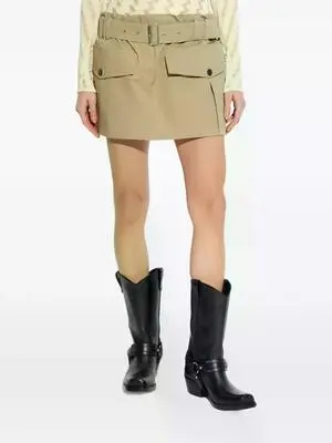 IRO PARIS Belted Mini Skirt - Neutrals