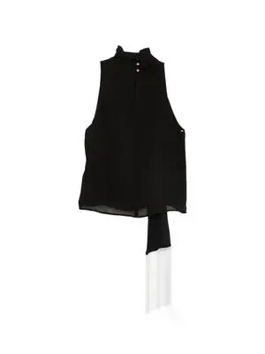 Patrizia Pepe Sleeveless Halter Neck Blouse With Tie Detail - Black