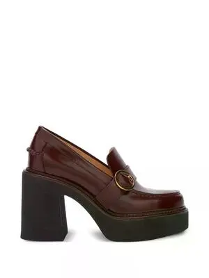 ODISSI ODISSI Gabriella Platform Leather Loafers Red