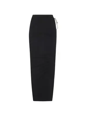 Rick Owens Long Skirt With Elasticated Waistband And Drawstring