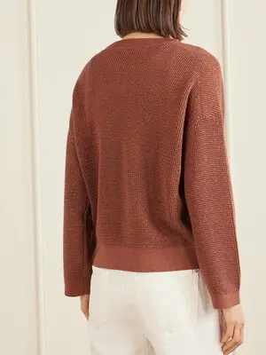 Brunello Cucinelli Metallic Open-knit Sweater