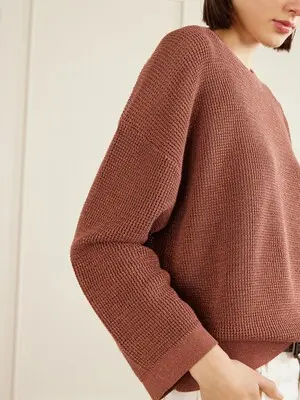 Brunello Cucinelli Metallic Open-knit Sweater