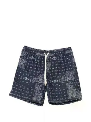 Eleventy Paisley-print Swim Shorts - Blue