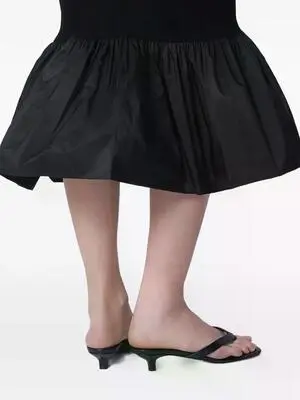 PATOU Ribbed Knit Maxi Skirt With Gathered Hem