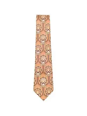 Drole De Monsieur Tapisserie Patterned Neck Tie - Brown