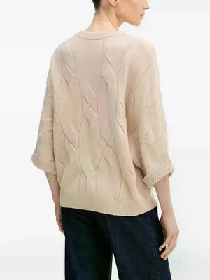 BENETTON Cable Knit Crew Neck Sweater